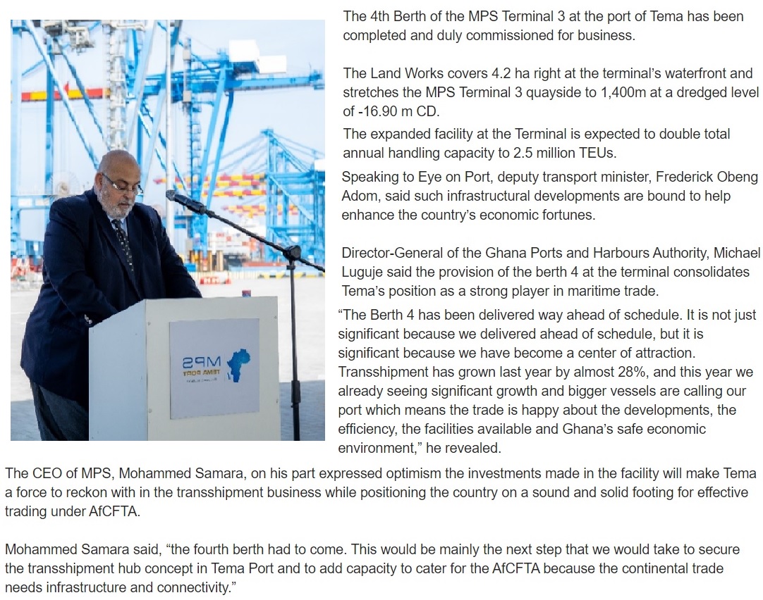 Berth 4 of MPS Terminal 3 completed and commissioned – Global ...